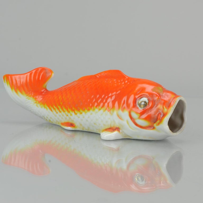 Pocket Wall Vase in Koi Carp Fish SHape Antique ca 1900 Japanese Kutani ...