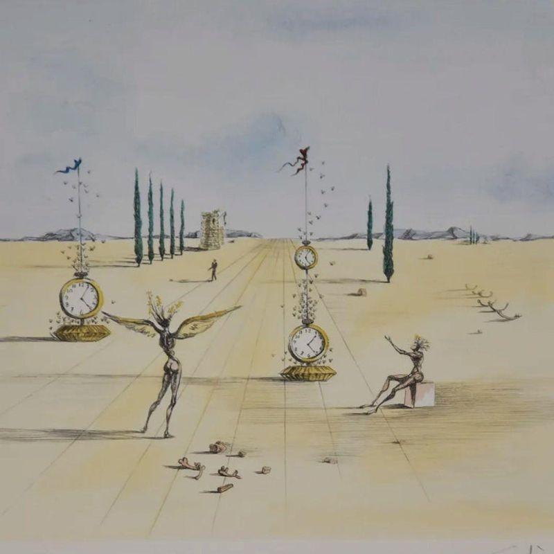 "Pocketwatches in the Desert" Salvador Dali Surrealist Signed ...