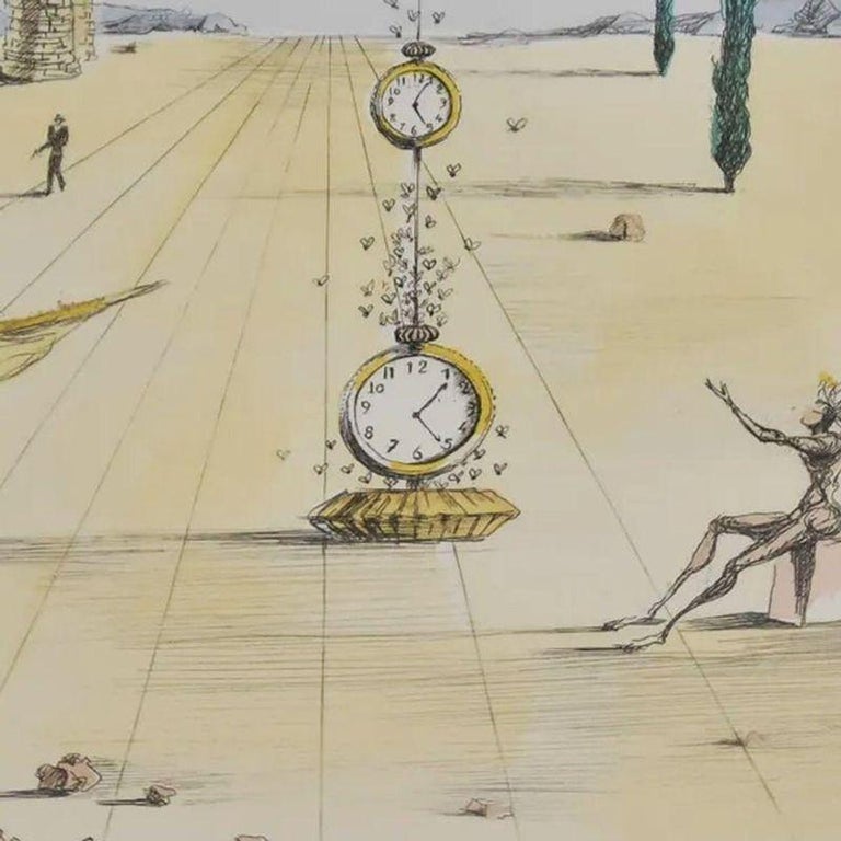 « Montres de poche dans le désert » - Lithographie surréaliste signée ...