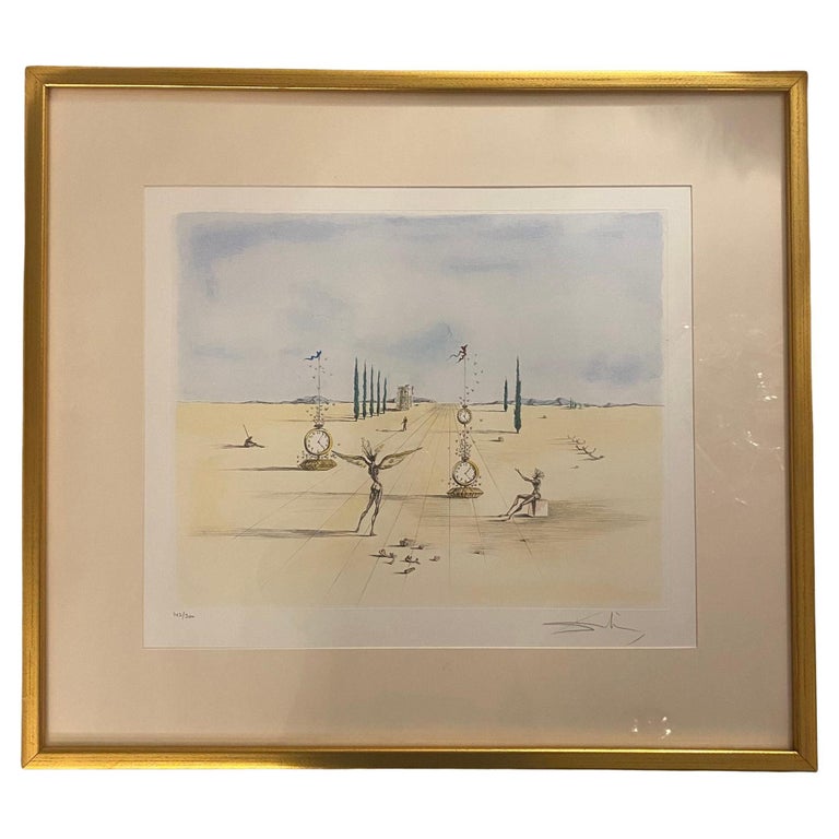 « Montres de poche dans le désert » - Lithographie surréaliste signée ...