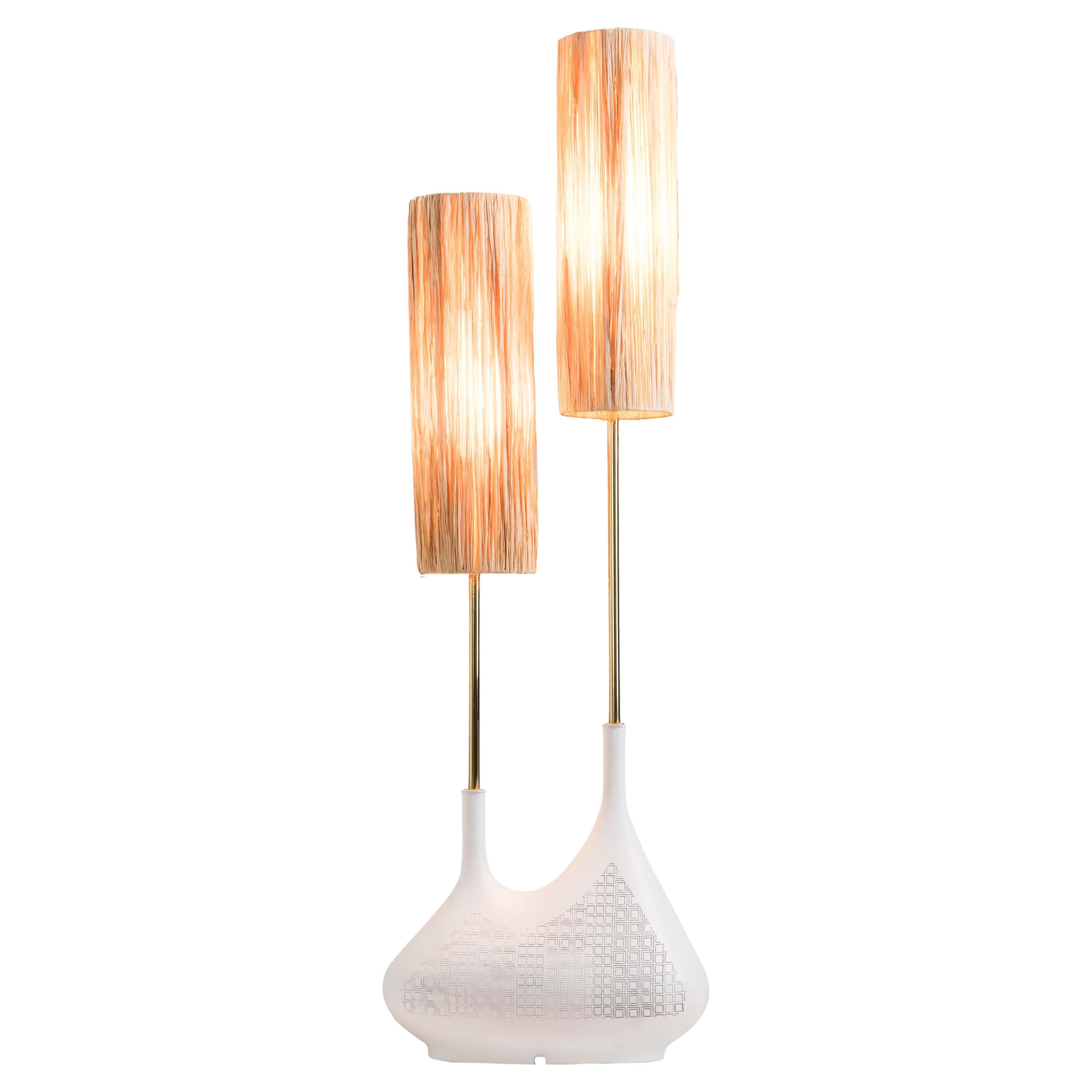 Double White Loukoum Table Lamp by Christophe Côme For Sale at 1stDibs