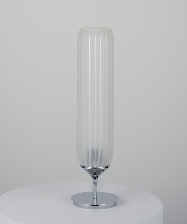 Pod Table Light in Polished Gold with Frosted Glass by Tom Kirk For ...