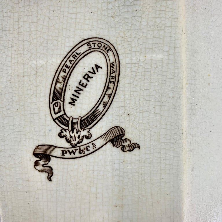 Podmore Walker Staffordshire Minerva Mythology Sepia Brown Transferware ...
