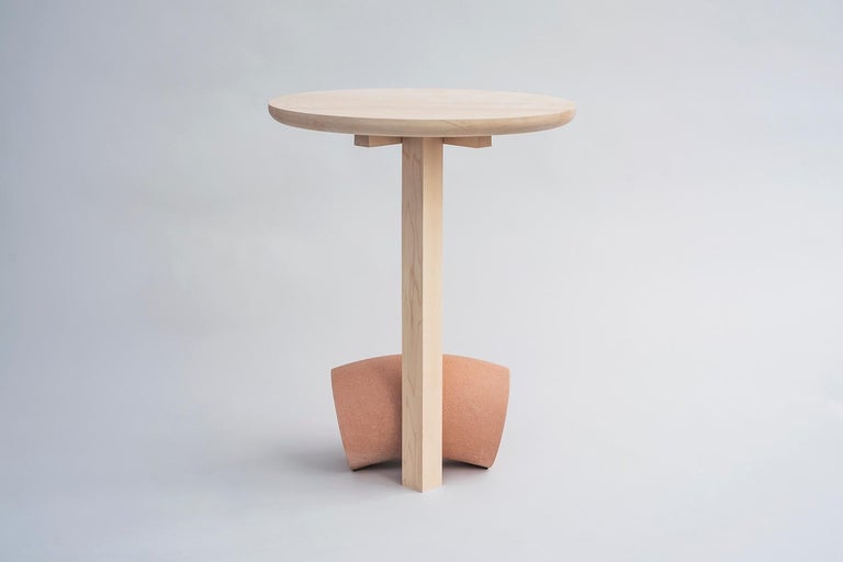 Poise Contemporary Side Table in Solid Ash Hardwood and Concrete For ...