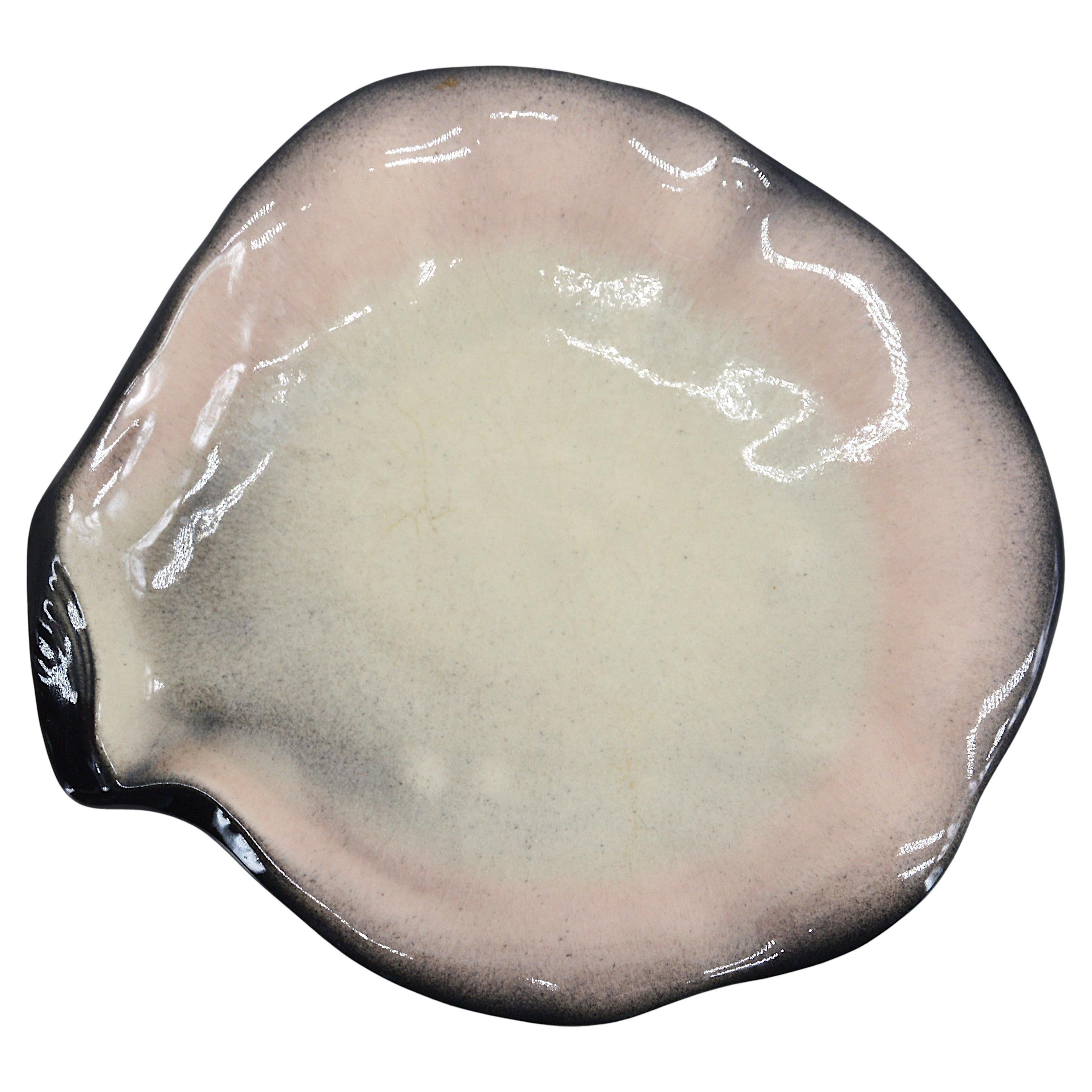 Mid-Century Large Ceramic Shell Bowl by Pol Chambost For Sale at 1stDibs