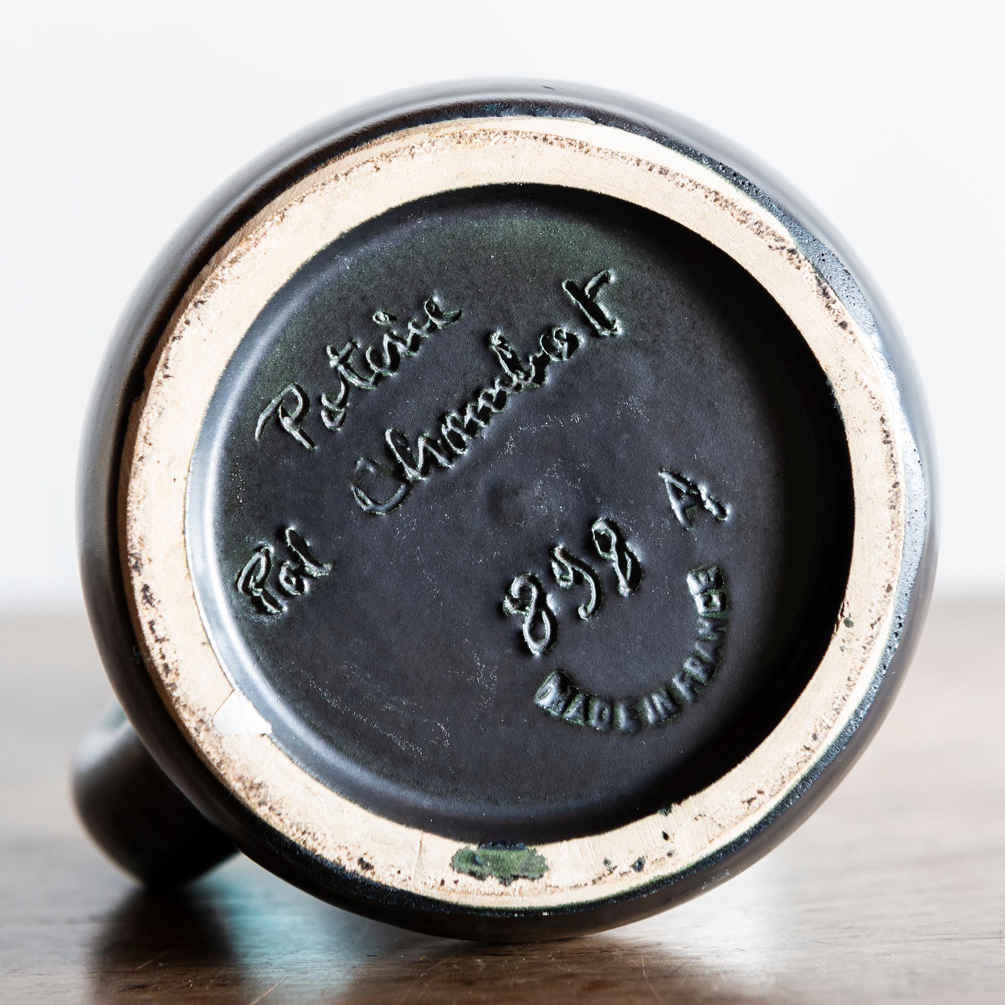 Pol Chambost Glazed Earthenware Vessel, France, 1950s For Sale at 1stDibs