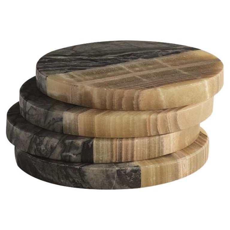 Polar Coaster Set Jurassic Marble and Honey Onyx by Greg Natale For ...