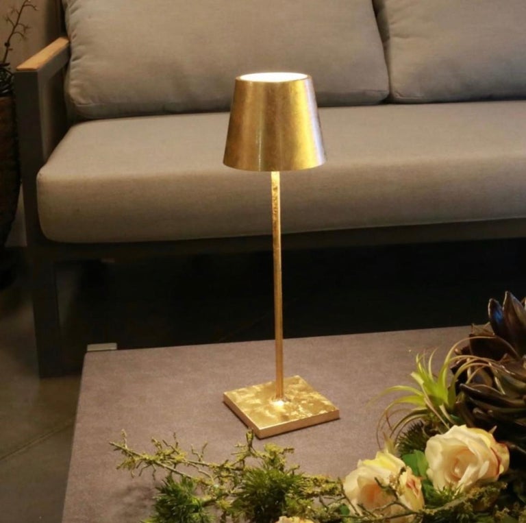 Poldina Pro Cordless Table Lamp in Gold Leaf For Sale at 1stDibs