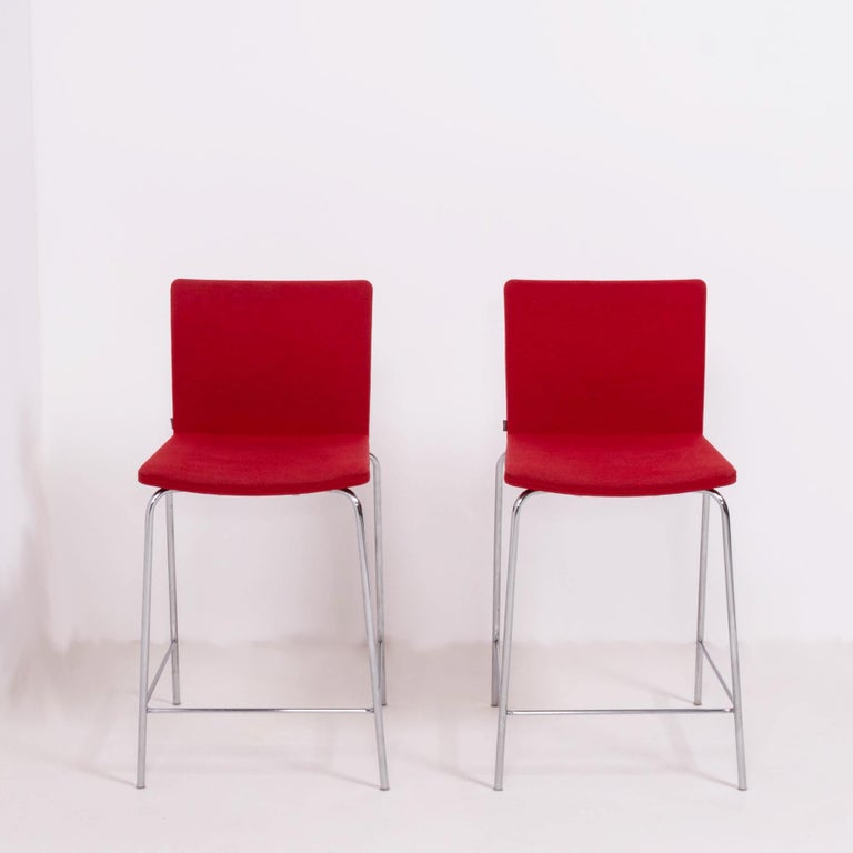 Poliform Nex Red Stools by Mario Mazzer, Set of 2 For Sale at 1stDibs