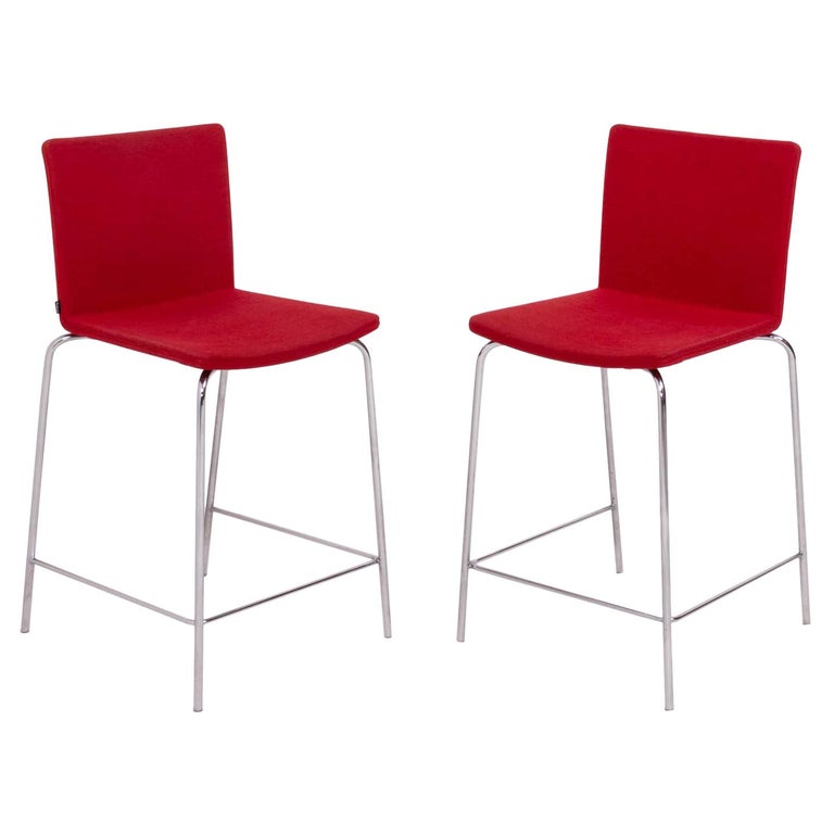Poliform Nex Red Stools by Mario Mazzer, Set of 2 For Sale at 1stDibs