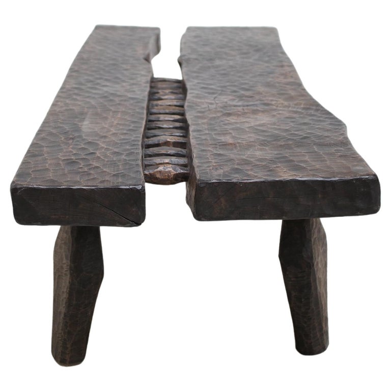 Polish Brutalist Gouged Ash Coffee Table For Sale at 1stDibs