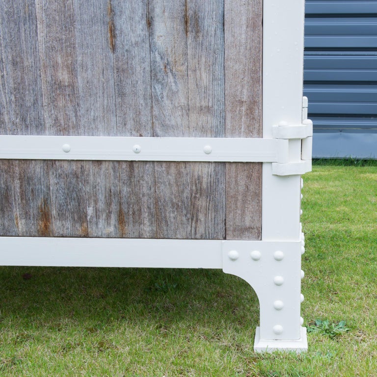Polish Iron and Wood Planters, a Pair For Sale at 1stDibs