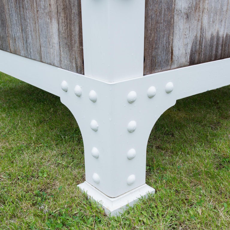 Polish Iron and Wood Planters, a Pair For Sale at 1stDibs