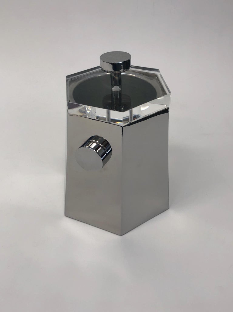 Polish Nickel and Lucite Ice Bucket by Charles Hollis Jones For Sale at ...