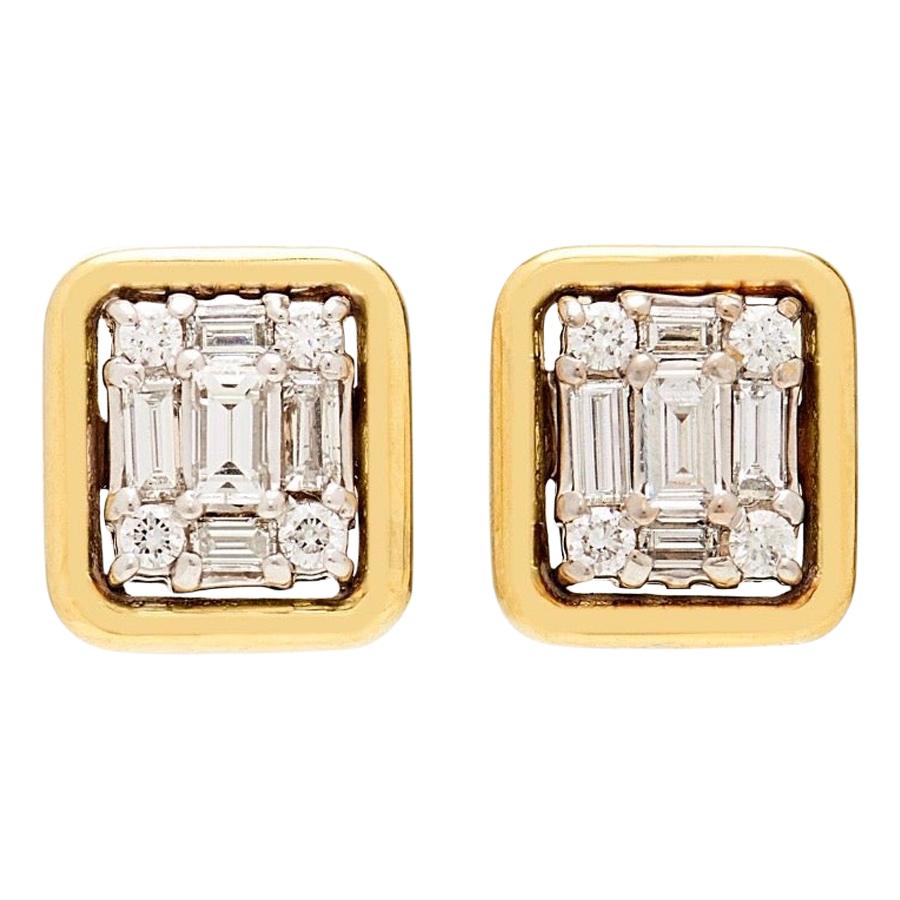 Mini Cube Earrings at 1stDibs