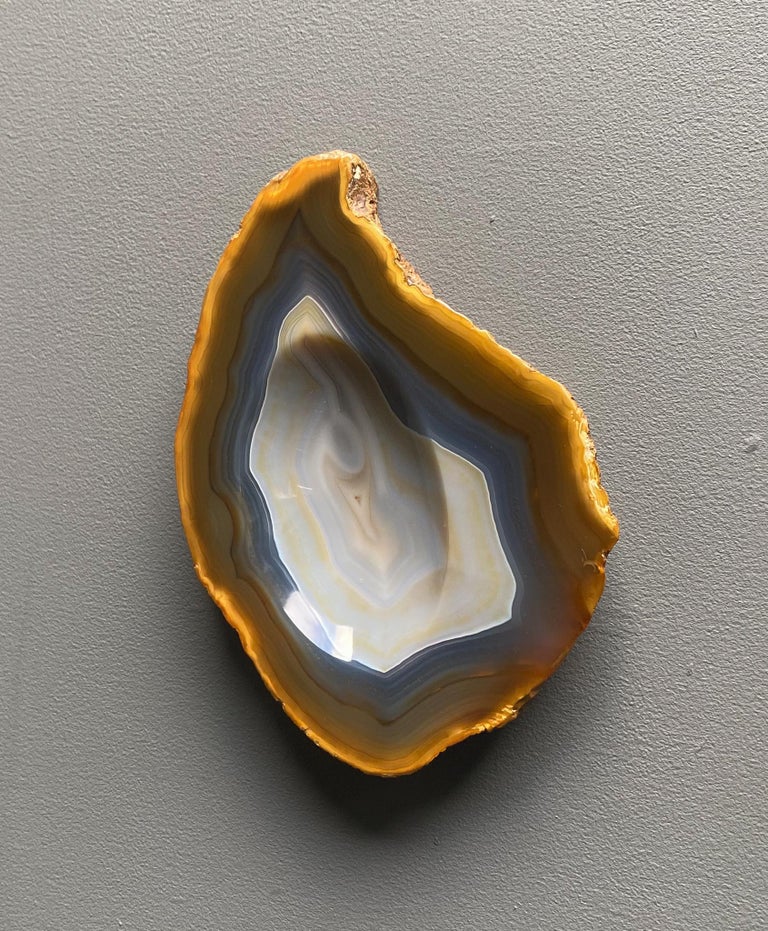 Polished Agate Geode Stone Bowl, circa 1960 For Sale at 1stDibs