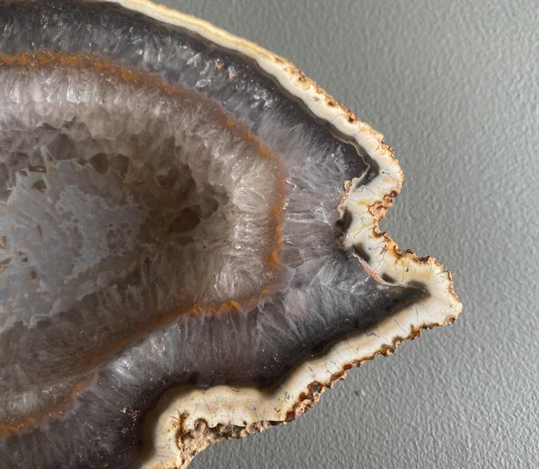 Polished Agate Geode Stone Bowl, circa 1960 For Sale at 1stDibs