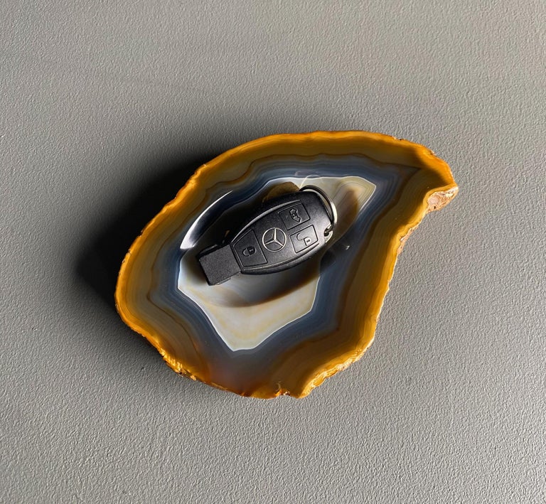 Polished Agate Geode Stone Bowl, circa 1960 For Sale at 1stDibs