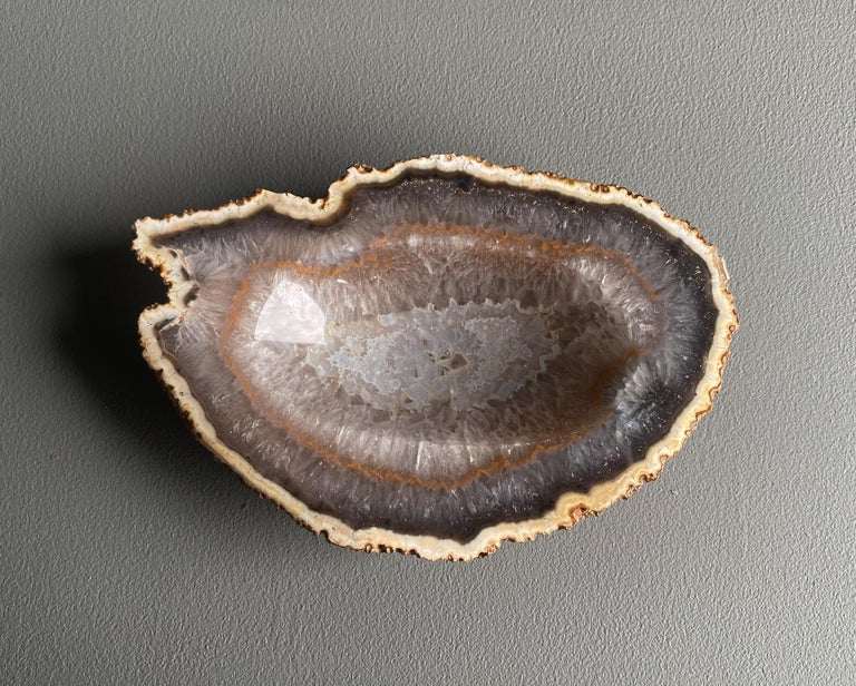 Polished Agate Geode Stone Bowl, circa 1960 For Sale at 1stDibs