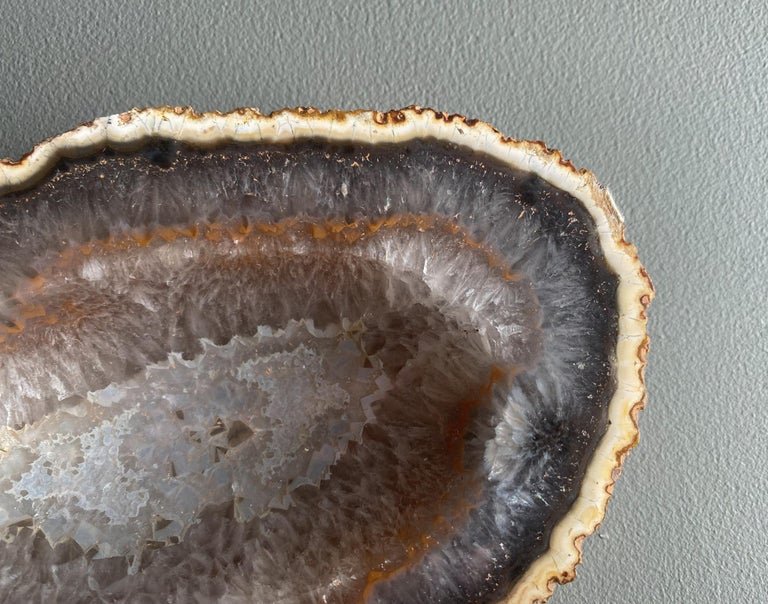 Polished Agate Geode Stone Bowl, circa 1960 For Sale at 1stDibs