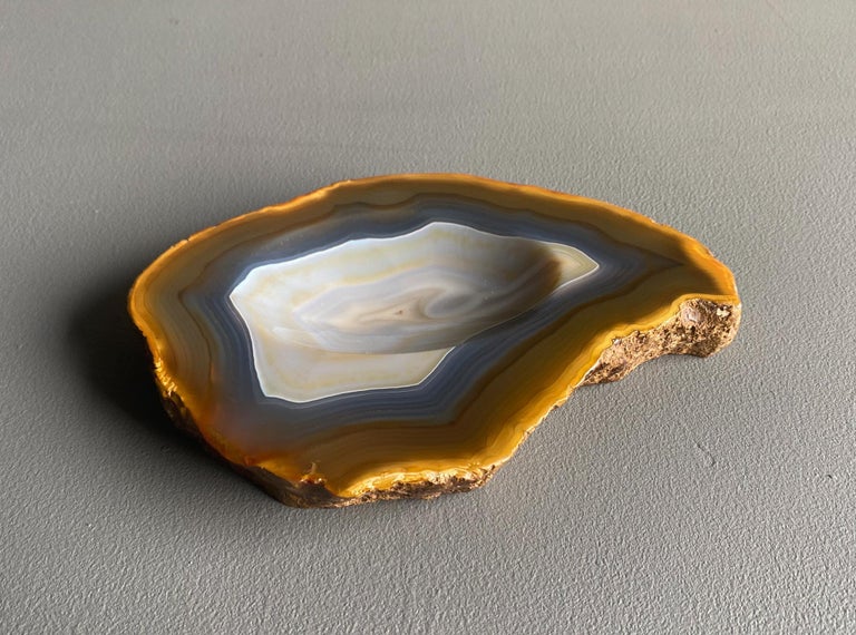 Polished Agate Geode Stone Bowl, circa 1960 For Sale at 1stDibs