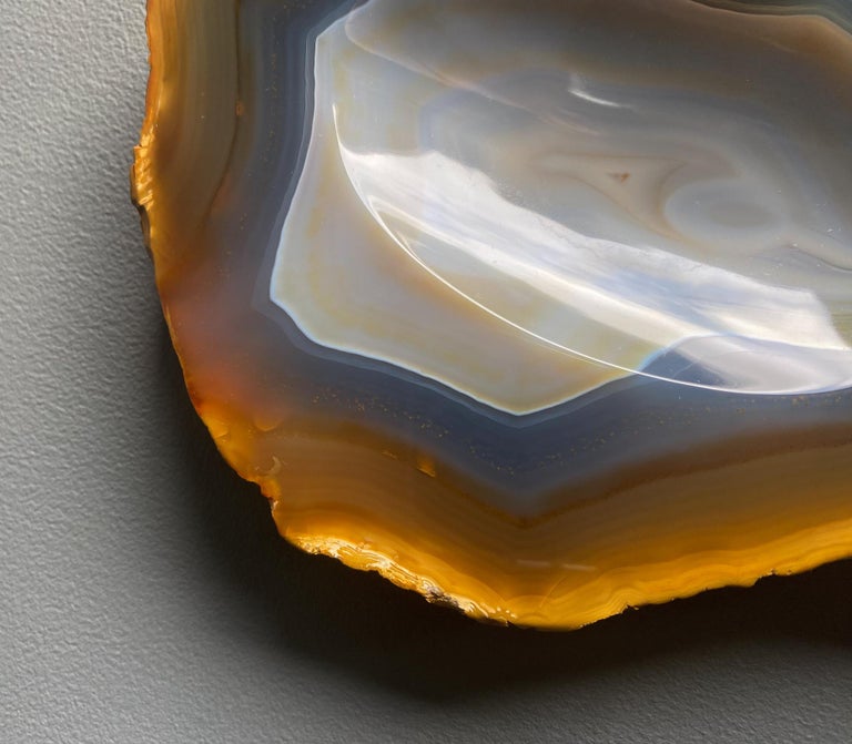 Polished Agate Geode Stone Bowl, circa 1960 For Sale at 1stDibs