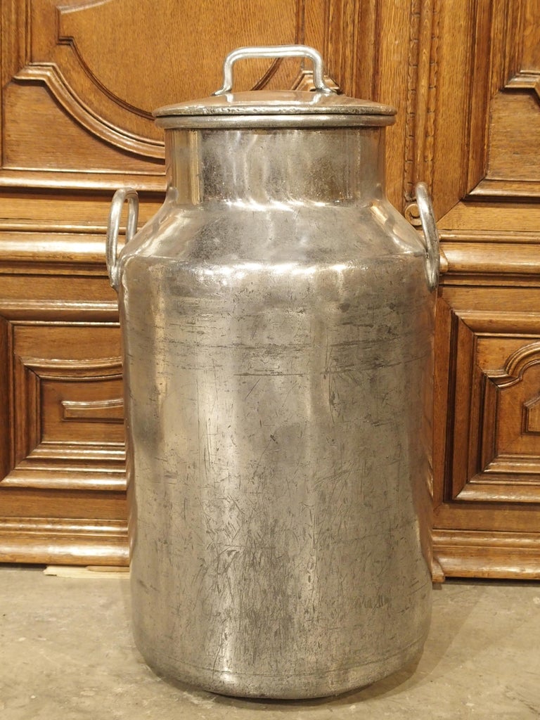Polished Aluminum Milk Container from Dijon, France, circa 1920 at 1stDibs