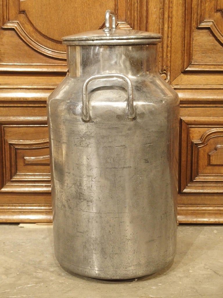 Polished Aluminum Milk Container from Dijon, France, circa 1920 at 1stDibs