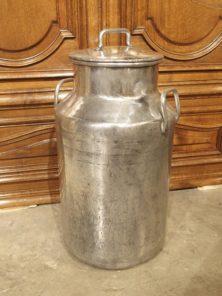 Polished Aluminum Milk Container from Dijon, France, circa 1920 at 1stDibs