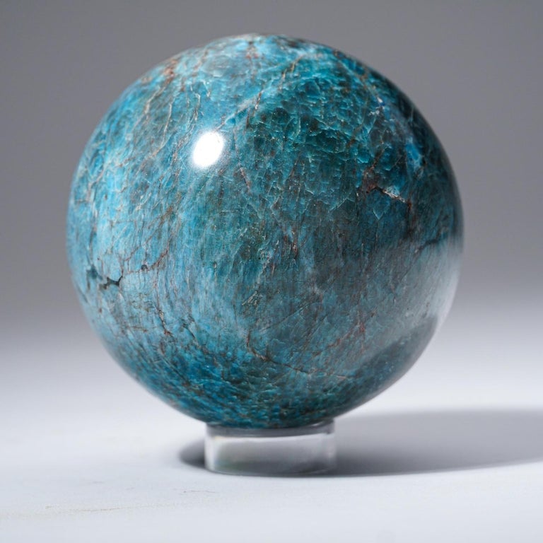Polished Blue Apatite Sphere For Sale at 1stDibs