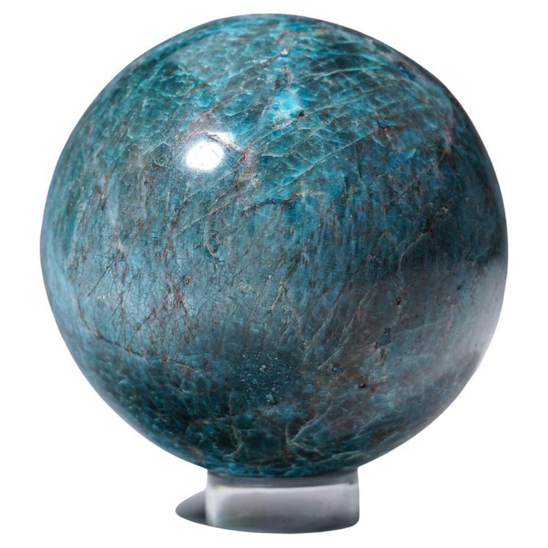 Polished Blue Apatite Sphere For Sale at 1stDibs