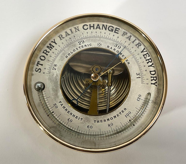 Polished Brass Library Barometer at 1stDibs