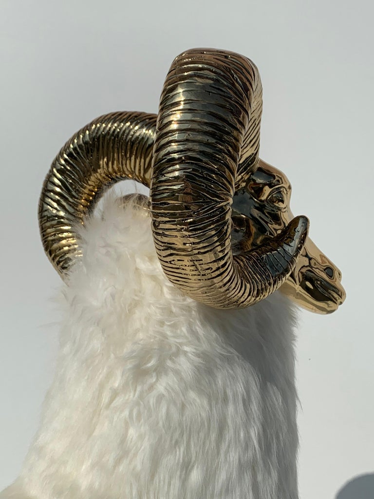 Polished Brass Ram or Sheep Sculpture at 1stDibs