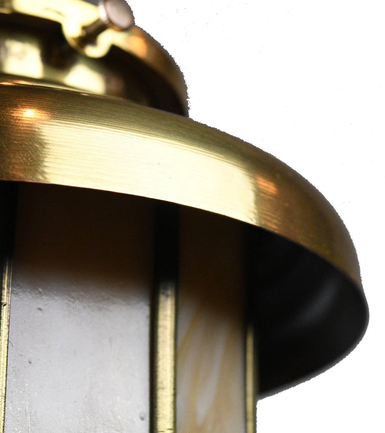 Polished Brass Slag Glass Pendant at 1stDibs