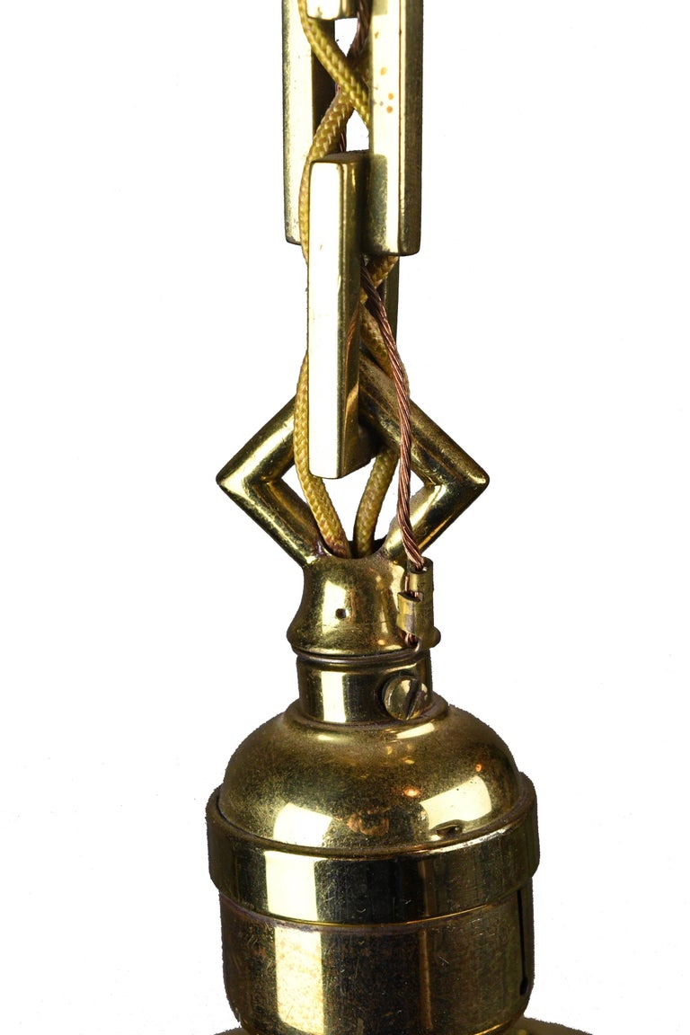 Polished Brass Slag Glass Pendant at 1stDibs