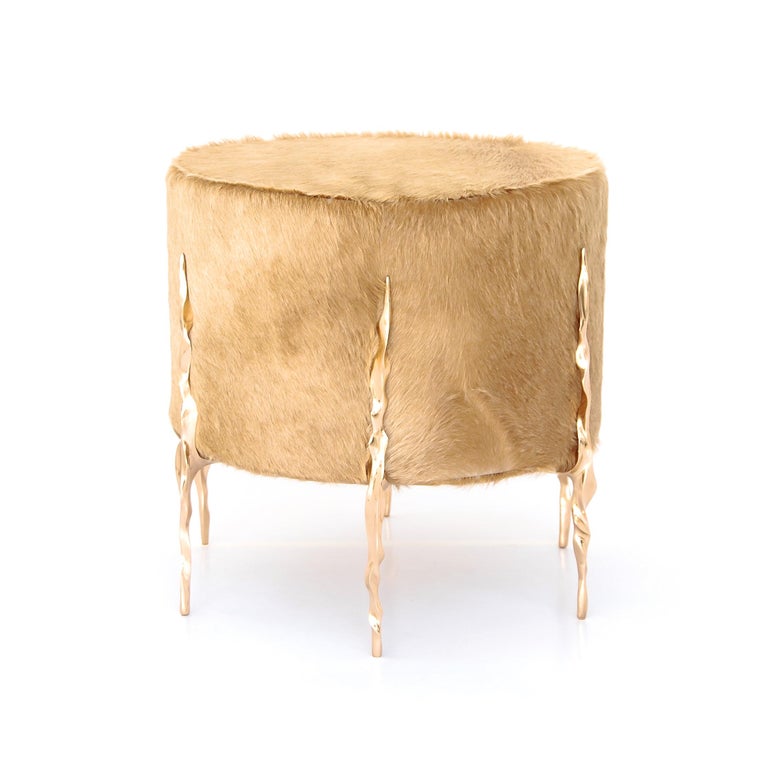 Polished Bronze Ottoman by Fakasaka Design For Sale at 1stDibs