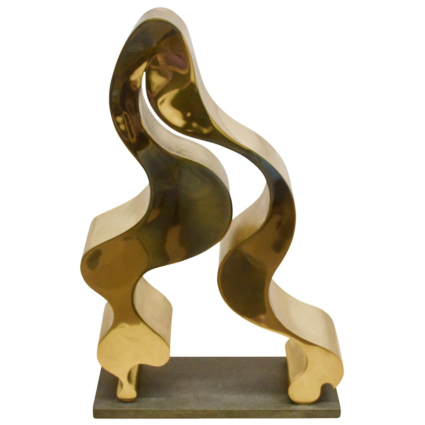 Onda Pair Bronze Art Object Polished Contemporary Sculpture DLeuci ...