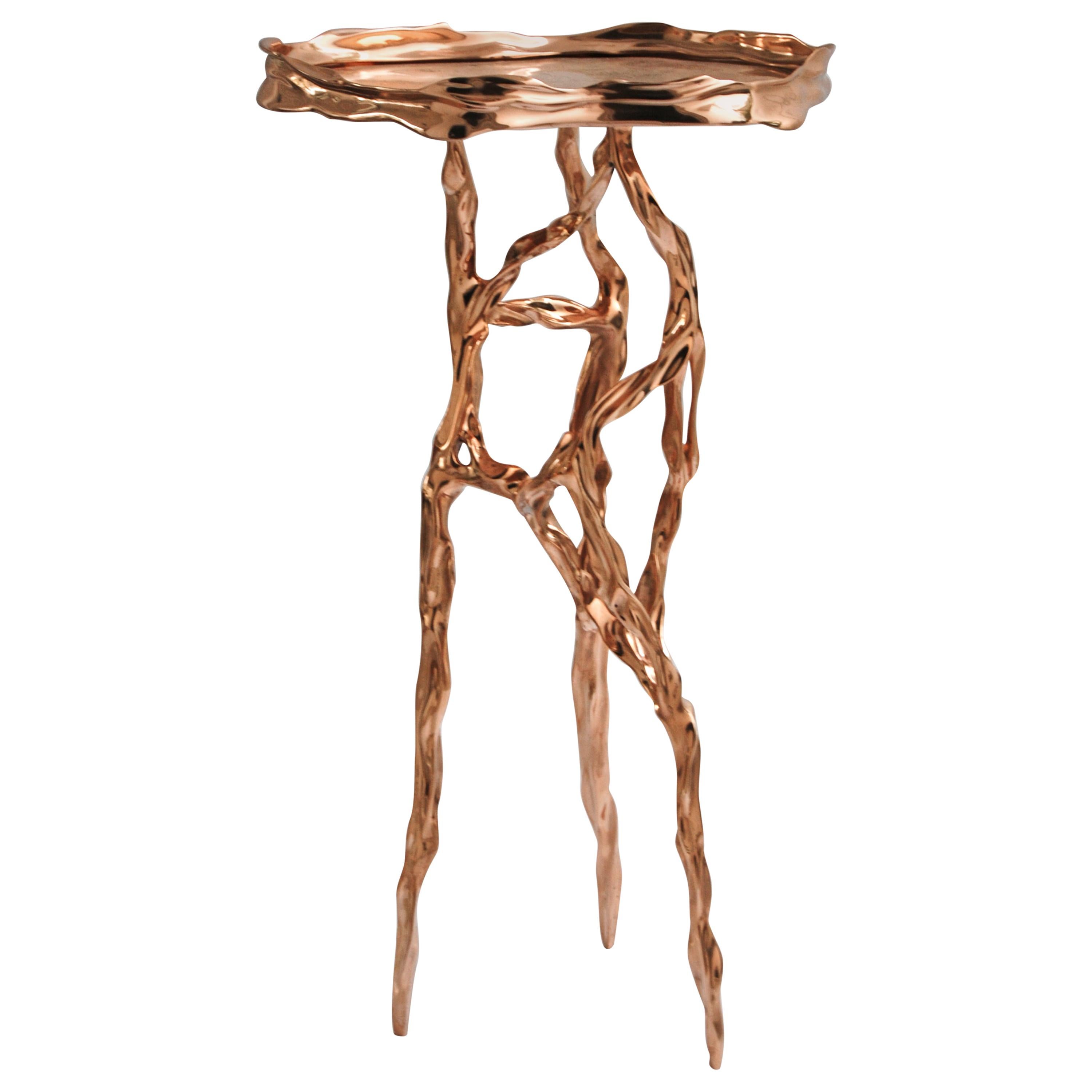 Polished Bronze Side Table by FAKASAKA Design For Sale at 1stDibs
