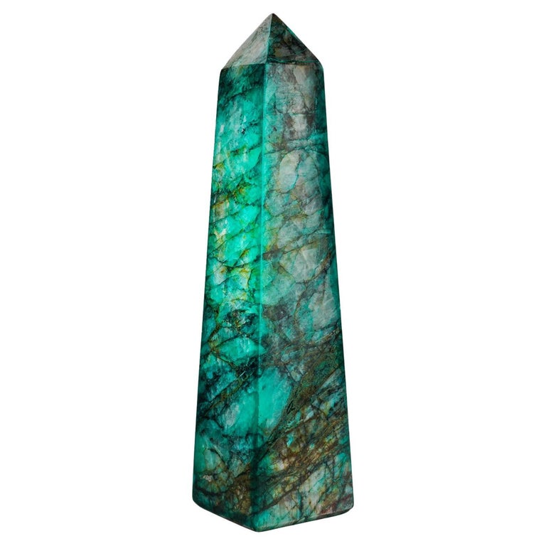 Polished Chrysocolla Obelisk from Peru For Sale at 1stDibs