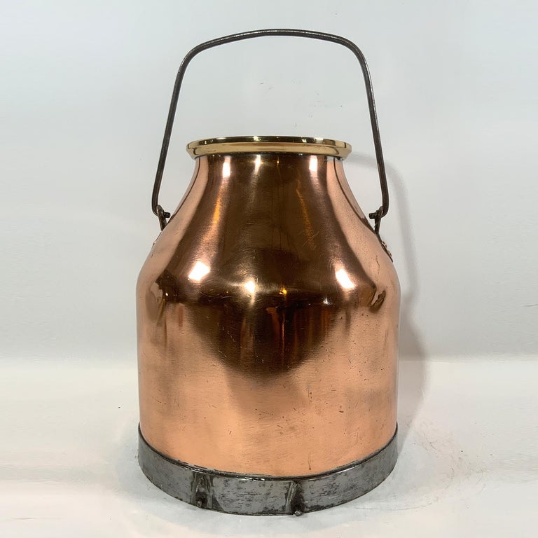 Polished Copper Cream Pail For Sale at 1stDibs
