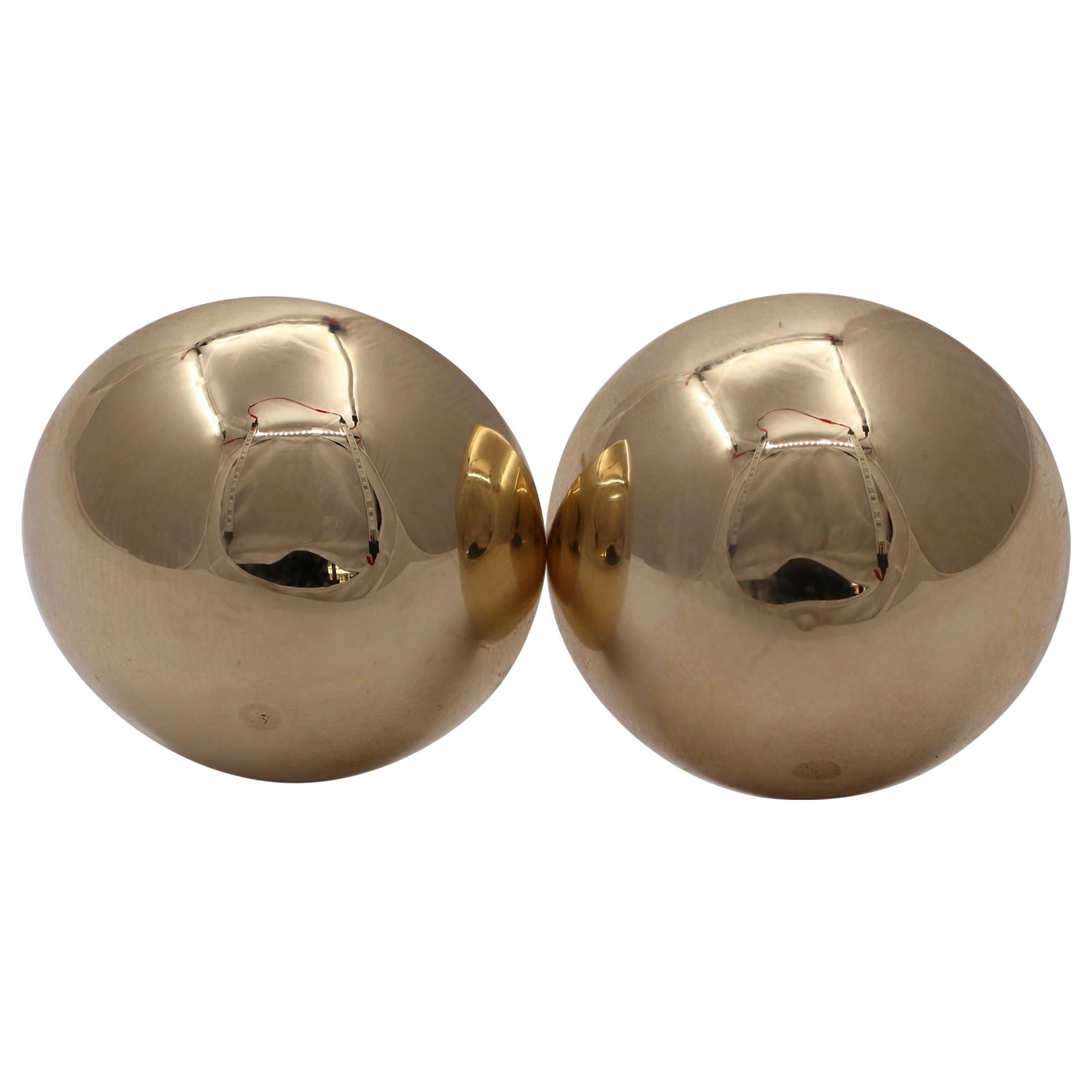 Polished Dome Gold Button Earrings at 1stDibs