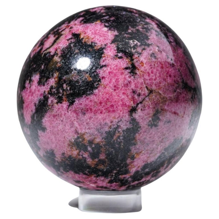 Polished Imperial Rhodonite Sphere from Madagascar For Sale at 1stDibs