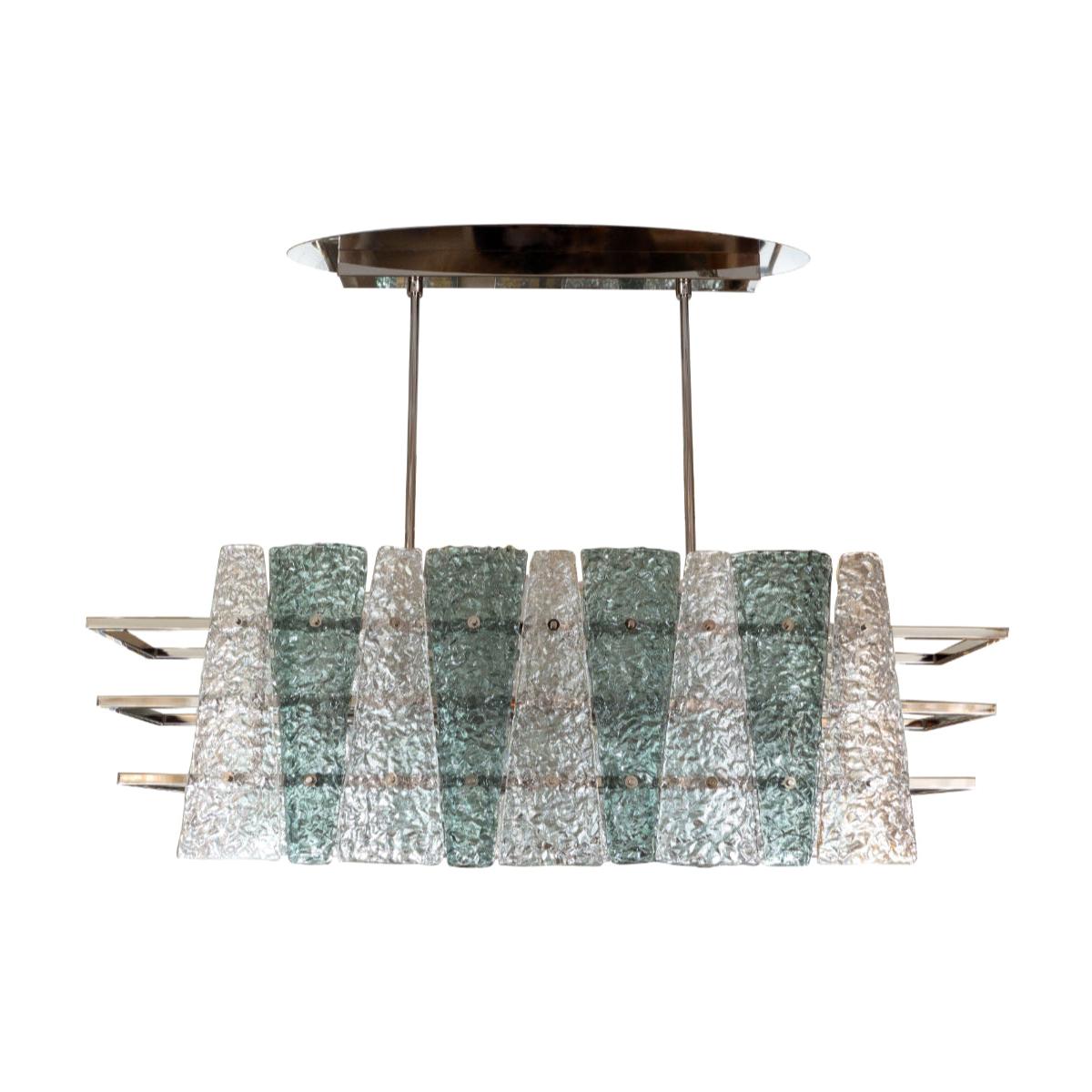 Utopia Large Linear Textured Pendant with Frosted Glass by Kelly ...