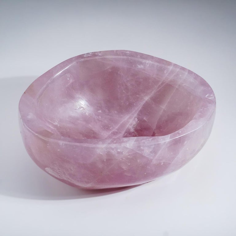 Polished Rose Quartz Dish from Brazil '17.6 lbs' For Sale at 1stDibs