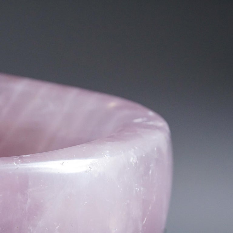 Polished Rose Quartz Dish from Brazil '17.6 lbs' For Sale at 1stDibs