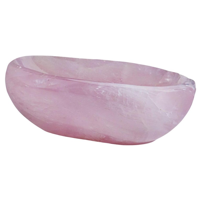 Polished Rose Quartz Bowl from Brazil '6.4 lbs' For Sale at 1stDibs