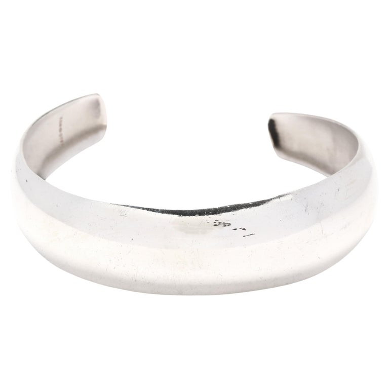 Polished Rounded Cuff Bracelet, Sterling Silver, Simple Cuff For Sale ...