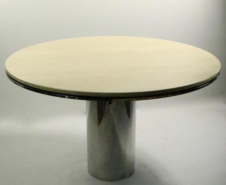 Polished Steel and Marble Anello Dining Table by Brueton at 1stDibs ...