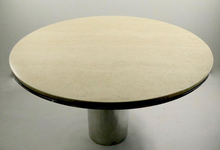 Polished Steel and Marble Anello Dining Table by Brueton at 1stDibs ...