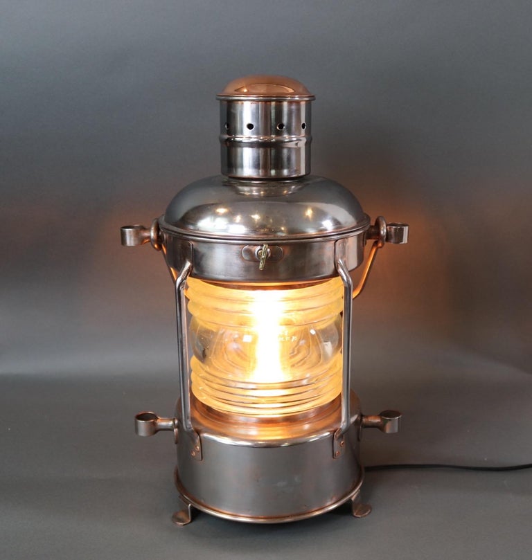 Polished Steel Ships Anchor Lantern For Sale at 1stDibs